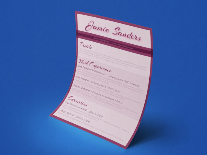 Retro Style Resume - Free Retro Resume PSD Template