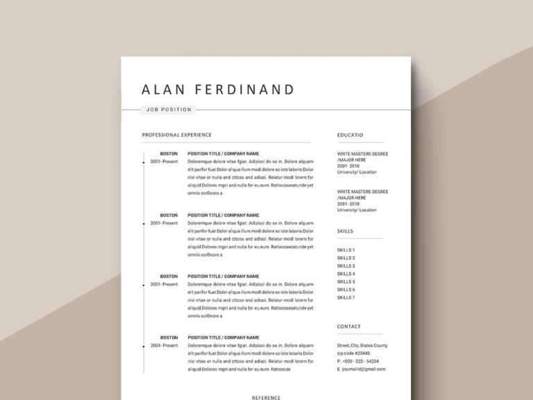 Free Corel Draw CV/Resume Template with Clean Look