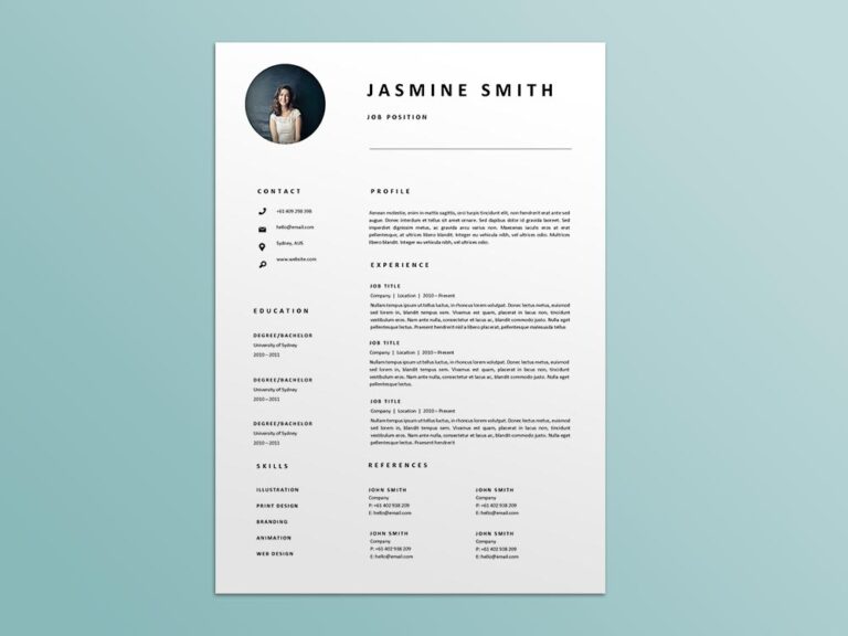 Free Three Pages Resume Template (ID, AI, PSD, DOCX)