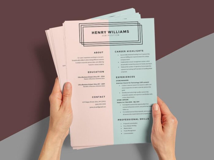 Free Modern Formal Resume Template with Clean Design