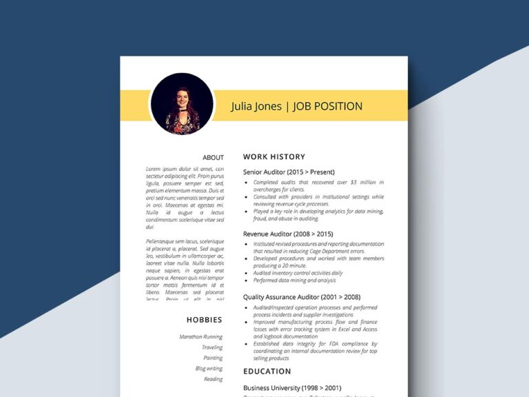 Free Multi File Format Resume Templates with Clean Design
