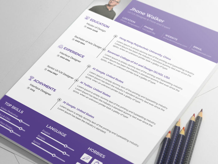 Free Multicolor Resume Template with Three Colors Option