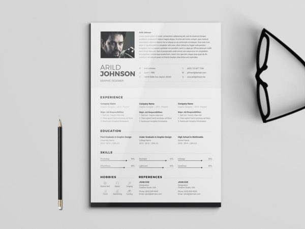 Free Cartoon Resume Template with Creative Design