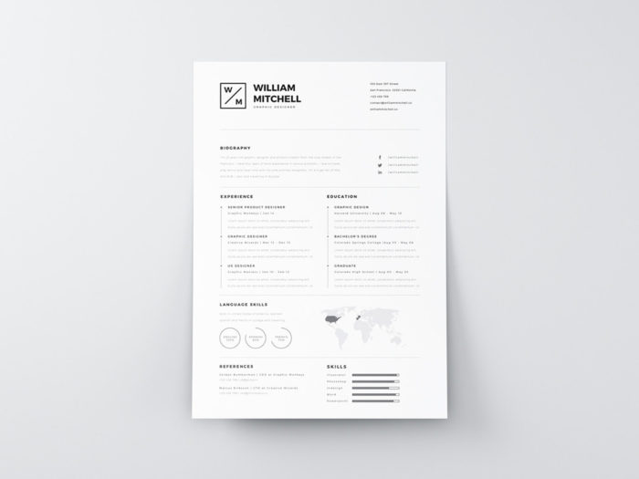 Clean Simple Resume - Free Clean Simple Resume Template in PSD and AI ...