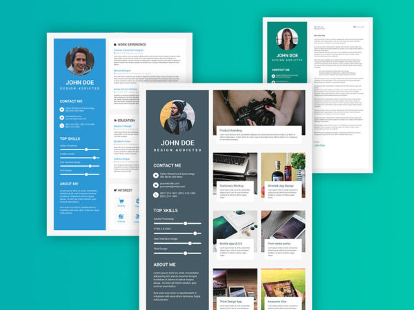 Free Material Design Resume Template with Elegant Style