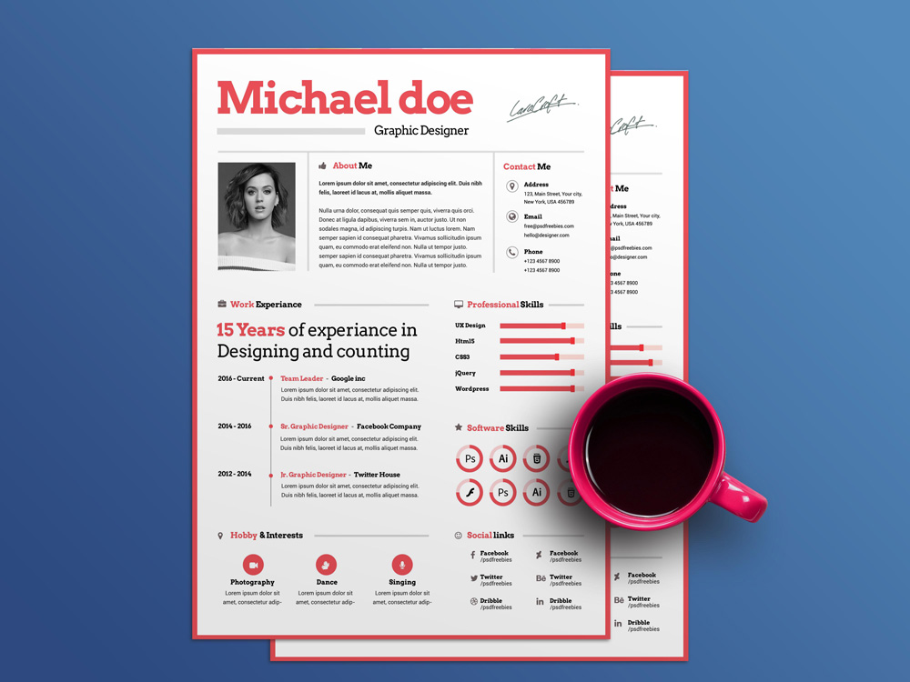 Simple Designer : Free Simple Resume Template for Designer