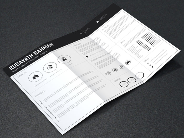 Free Clean Horizontal Resume Template for Job Hunter