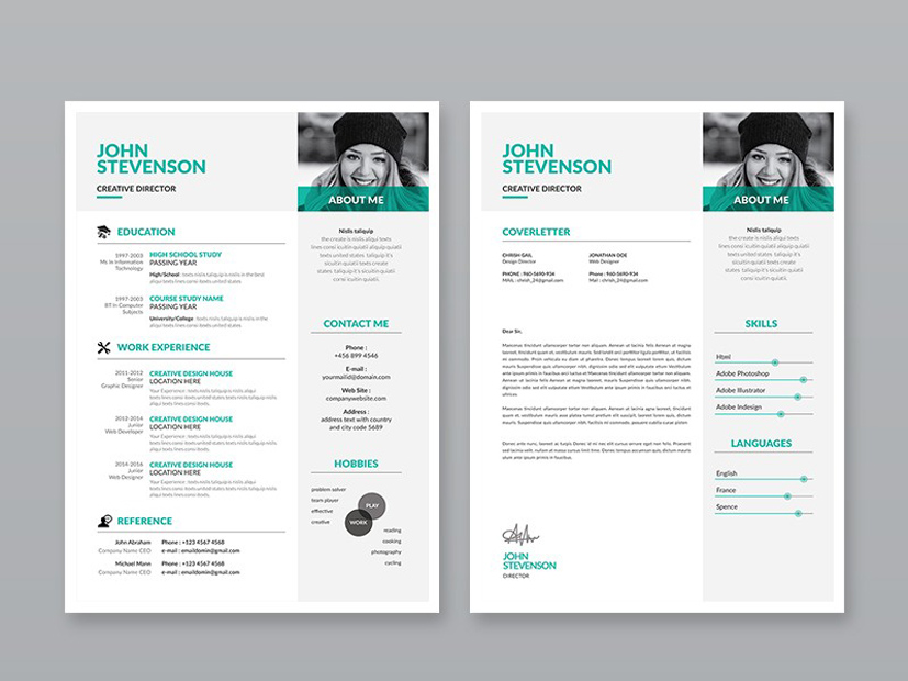 Complete - Free 3 Pages Resume Template with Professional Design