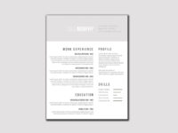 Free Simple Resume Template with Gray and White Color Scheme