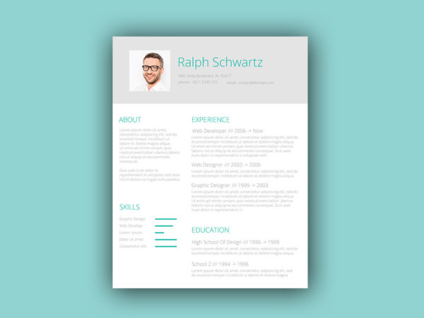 Free Green Style Resume Template with Minimal Design
