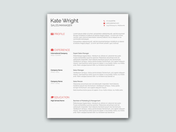 Free Smart Minimalist Resume Template for Best Impression