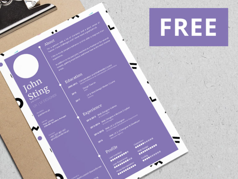 Free Cartoon Resume Template with Creative Design