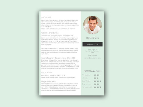 Free Creative CV template with Streamlined Layout