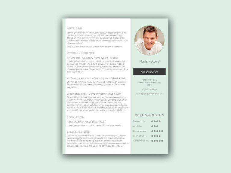 Free Creative CV template with Streamlined Layout