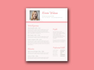 Free Feminine Resume Template for Woman