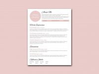 Free Pink Resume Template with Simple and Beautiful Design