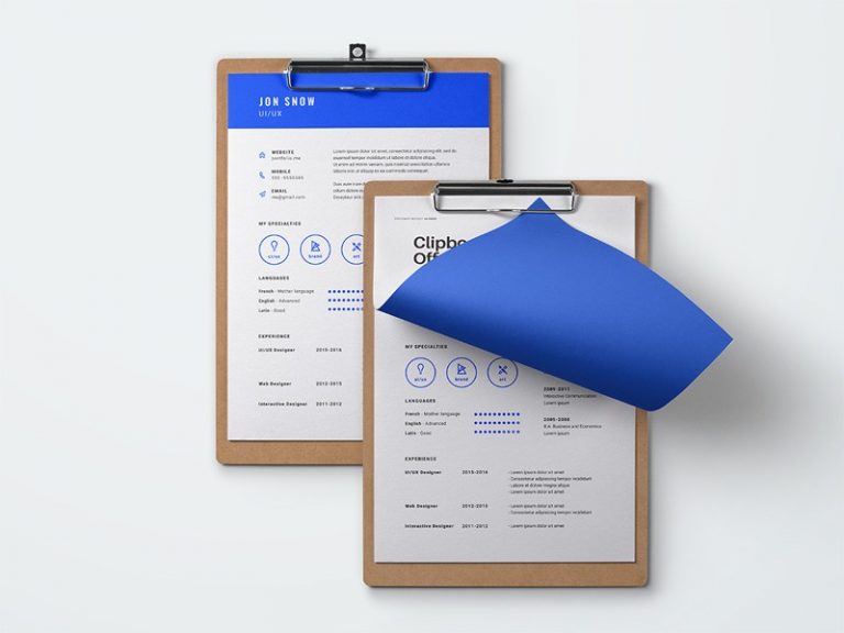 Free Blue Resume Template in PSD file Format