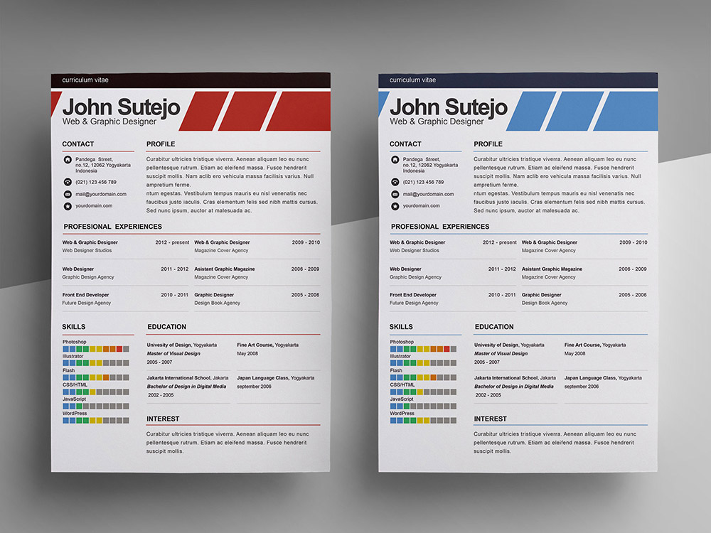 Free Elegant CV Template for Designers