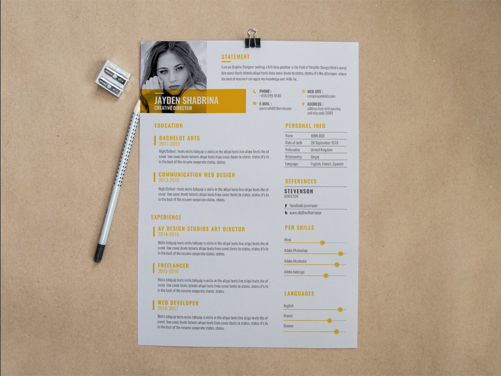Free Creative Business Resume Template for Job Seeker