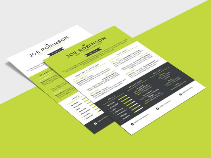 Free Simple Flexible Resume Template with Cover Letter Page