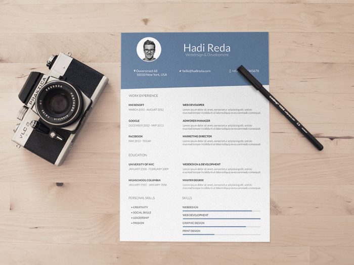 Free Minimalist and Elegant CV Template for Designer