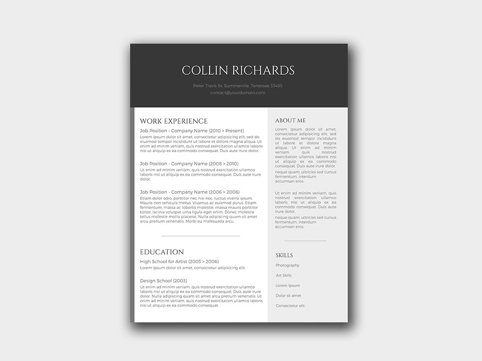Free Modern and Trendy CV Template with Simple Design