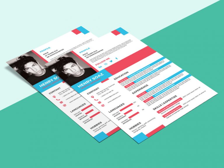 Free Flat Chic Resume Template for Any Job Opportunity