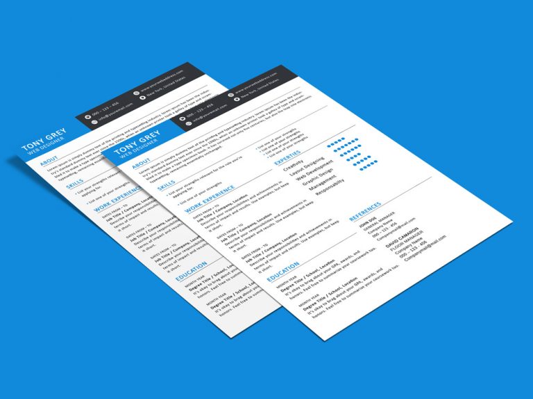 Free Vector Illustrator Resume Template For Your Job Search