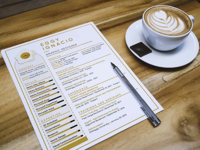 Free Infographic Resume with Cartoon Style Design