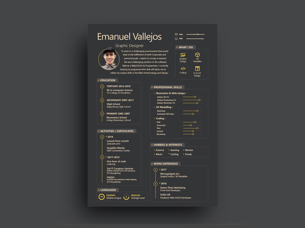 Starter Resume - Free Illustrator Resume Template with Attractive Design