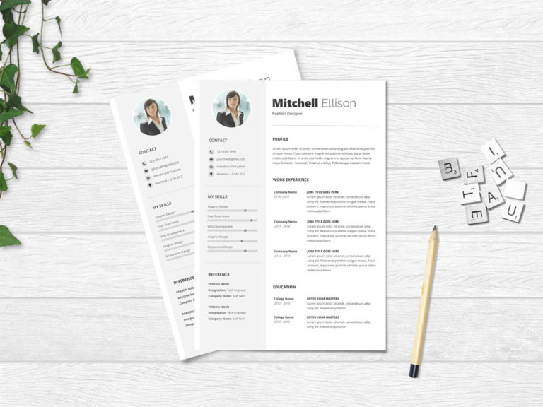 Free Basic Resume Template With Minimal and Clean Design