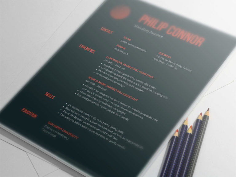 Free Formal Resume Template with Dark Gradient Scheme