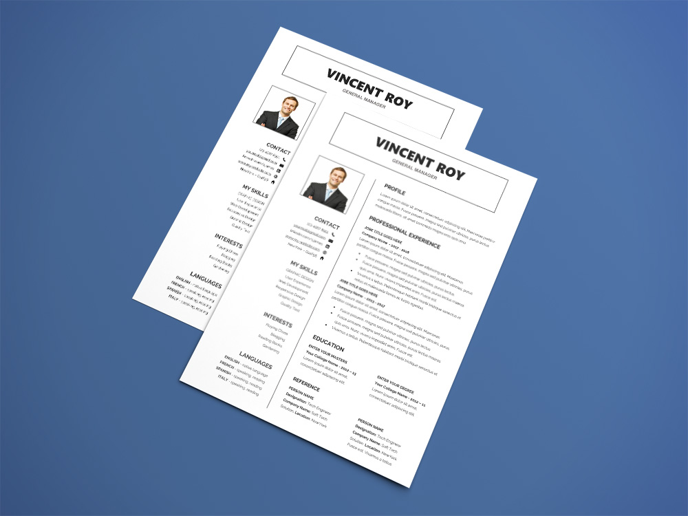 Free Manager Resume Template with Formal Design Layout