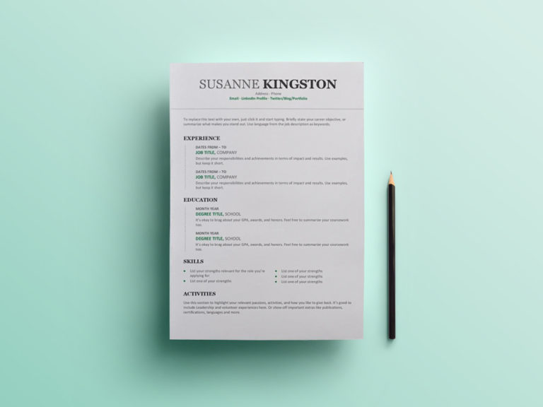 Chronological Resume - Free Microsoft Word Resume Template with Modern ...