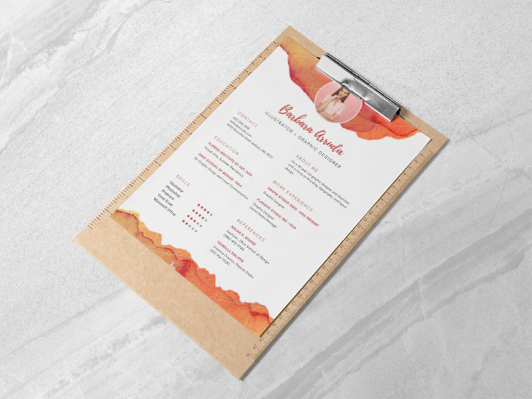Free Orange Resume Template for Job Seeker