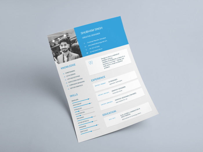 Free Creative Blue Resume Template for Job Seeker
