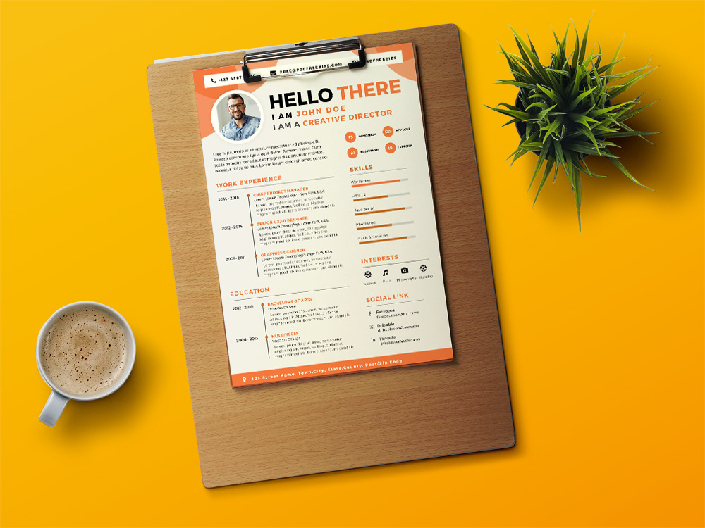 Designer CV - Free Designer Resume Template with Attractive Design