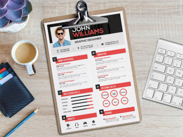Free Creative Typographic Resume Template for Job Seeker