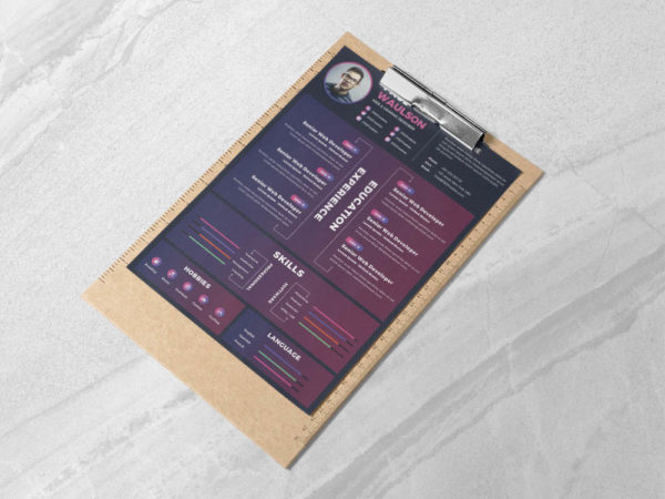 Free Purple PSD Resume Template for Any Opportunity