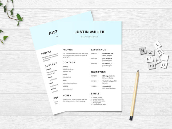 Free Elegant Resume Template with Minimalist Design