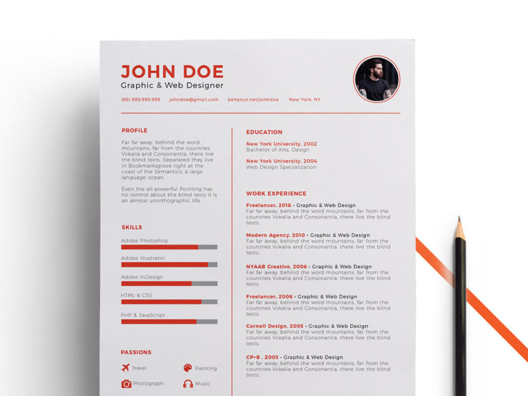 Free Corel Draw CV/Resume Template with Clean Look