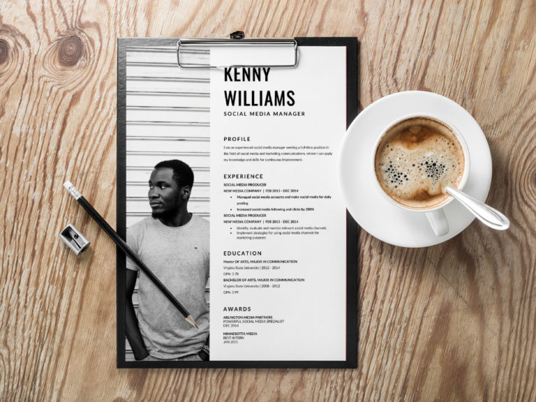 Free Corel Draw Resume Template in CDR File format
