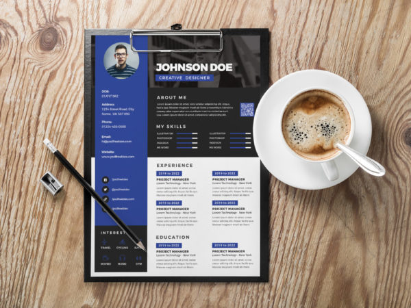 Free Creative PSD CV Template with Professional Look