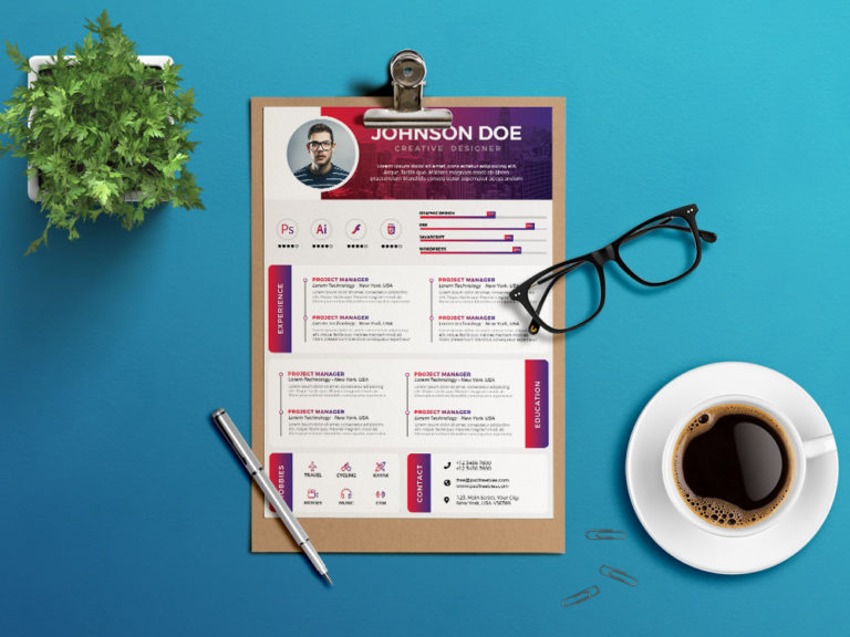 Free Professional Look Resume Template with Strong Typographic Structure