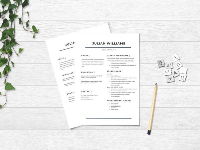 Free Formal Universal Resume Template with Clean Design