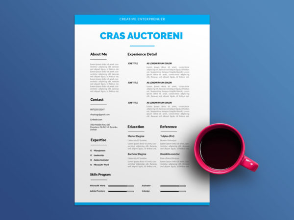 Free Cartoon Resume Template with Creative Design