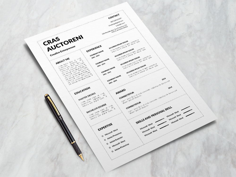 Free Dot Line Resume Template with Cover Letter Page