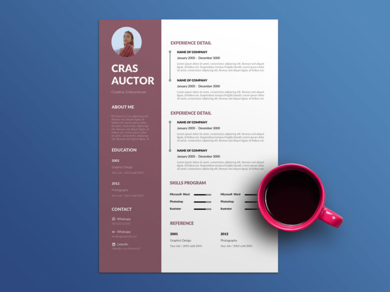 Free Editable Resume Template with Cover Letter Page