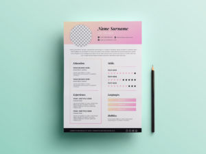 Free Flat Geometric Resume Template for Job Seeker
