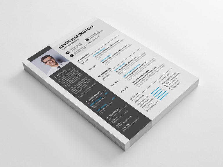 Free Professional Indesign Resume Template with Elegant Design